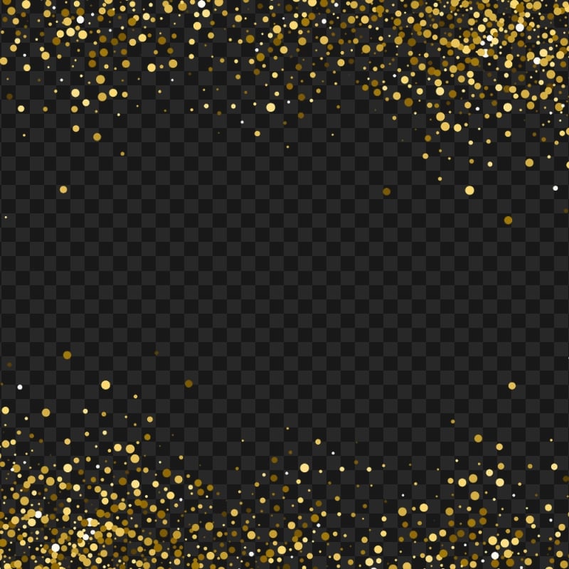 HD Gold Glitter Dots Frame Background Effect PNG | Citypng