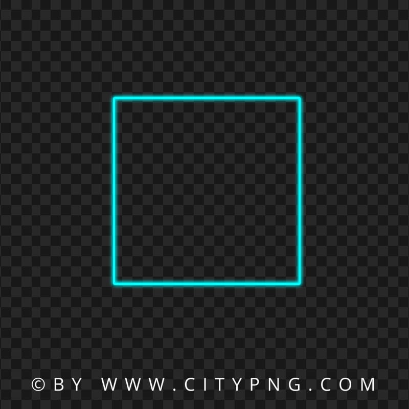 Neon Blue Green Square Frame HD PNG | Citypng