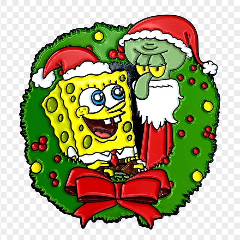 HD Spongebob And Squidward Merry Christmas Characters Transparent PNG ...