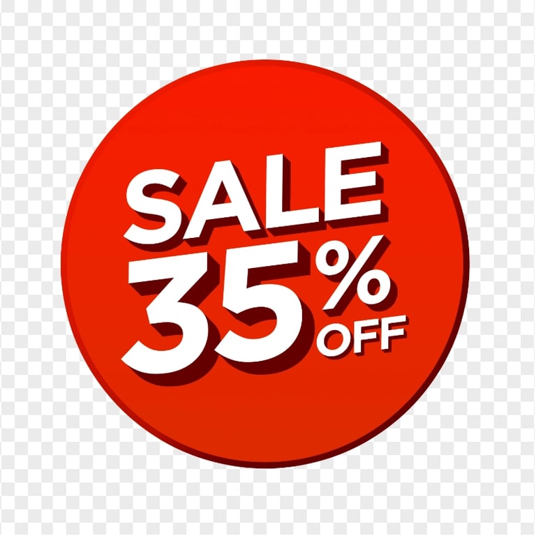 HD Discount 35% Off Sale Red Badge PNG | Citypng