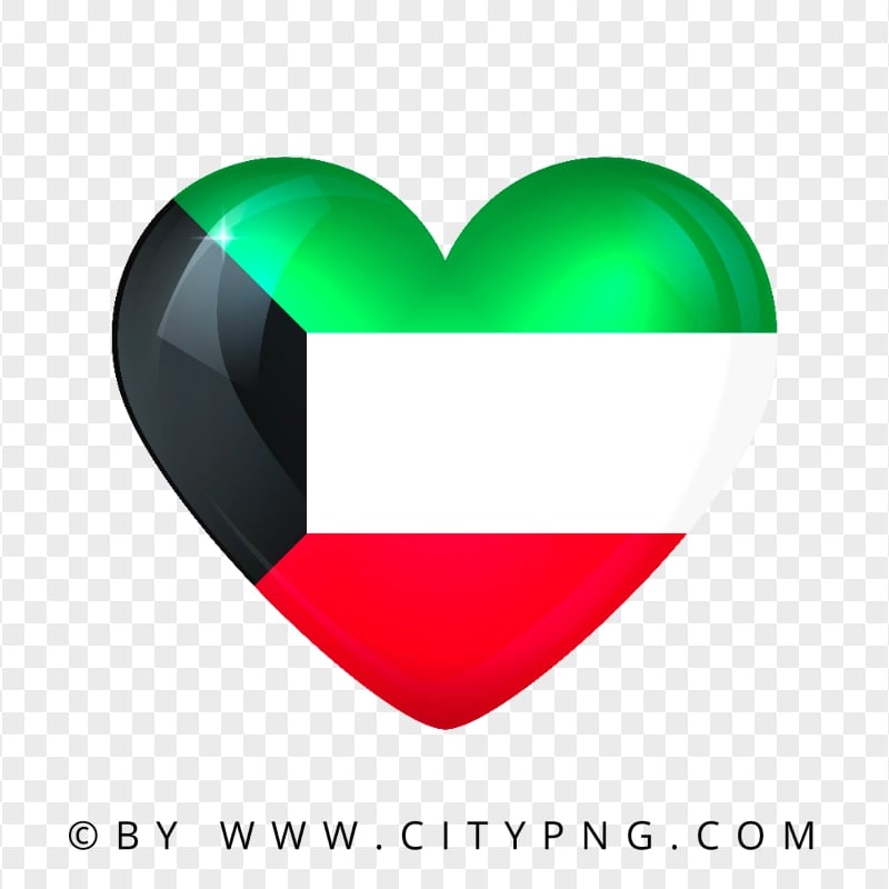 Love Kuwait Flag Heart Shape HD Transparent PNG | Citypng