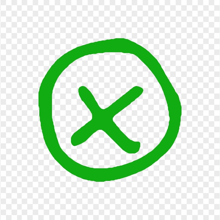 HD Drawn Doodle Green X Close Icon Transparent PNG | Citypng