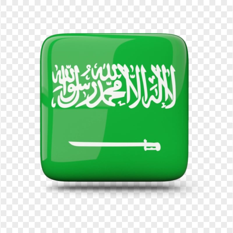 Saudi Arabia Glossy Square Flag Icon | Citypng