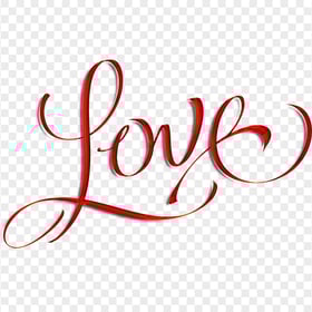 HD Love Word Red Text Hand Lettering PNG | Citypng