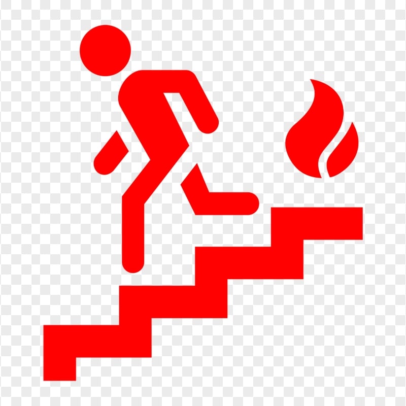 HD Red Fire Escape Exit Sign Symbol Icon PNG | Citypng