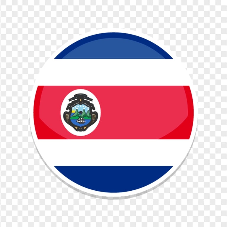 Costa Rica Circle Round Flag Icon PNG | Citypng