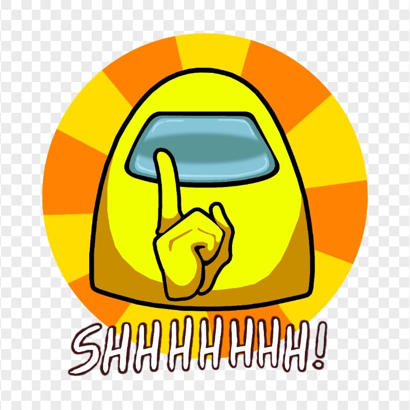 HD Yellow Among Us Crewmate Shhh Logo PNG | Citypng