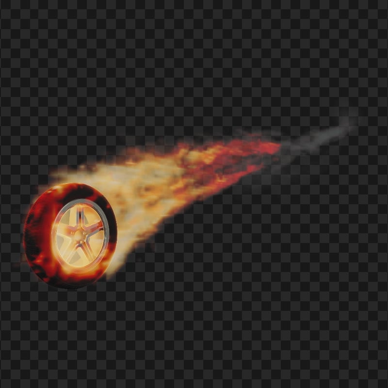 Burning Tire Wheel On Fire PNG Image | Citypng