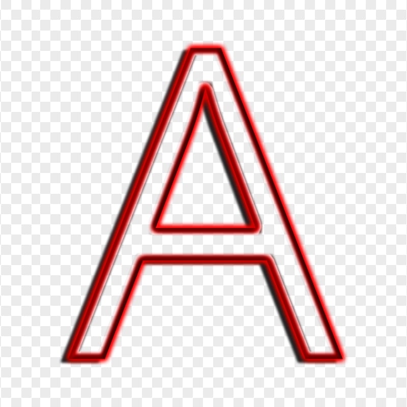 HD Red A Letter Alphabet Outline Neon PNG | Citypng