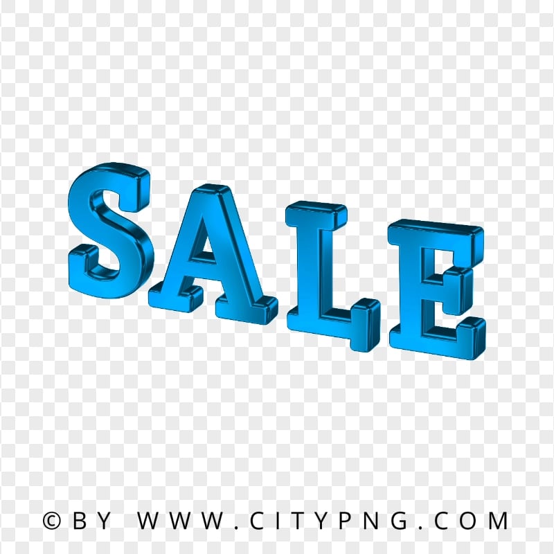 Sale Blue 3D Text Logo Download PNG | Citypng