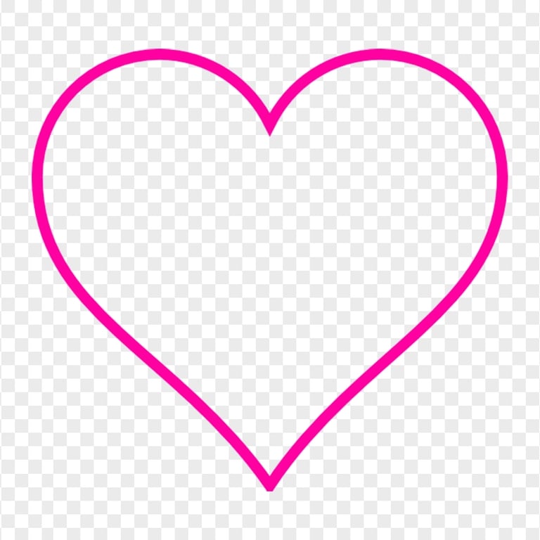 Pink Heart Outline Png