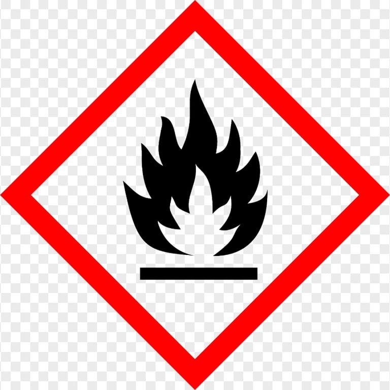 HD Fire Flammable Inflammable Warning Sign PNG | Citypng