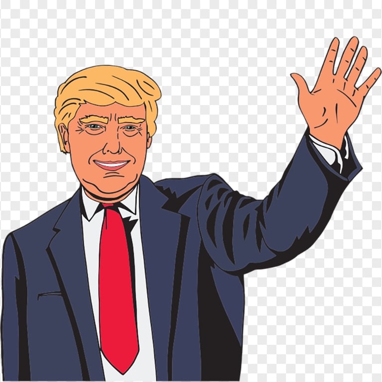 President Donald Trump Vector Clipart Cartoon | Citypng