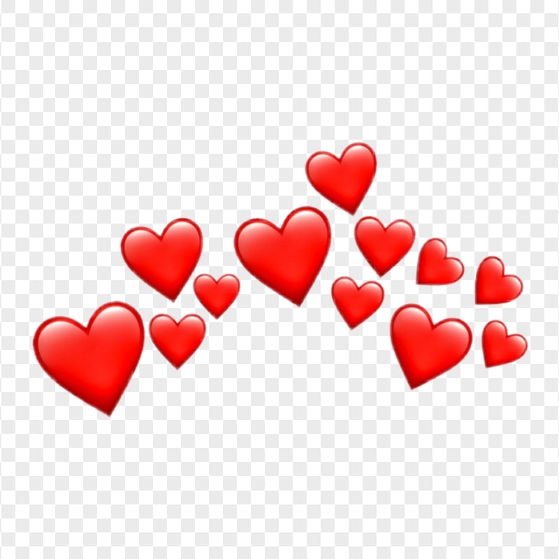 HD Group Of Red Hearts Emoji Love PNG | Citypng