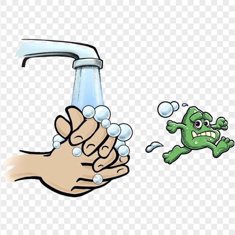 Hands Washing Cartoon Germs Soap Water Hygiene | Citypng