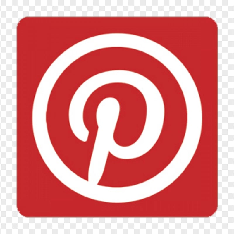 Red Square Shape White Round Pinterest Logo | Citypng