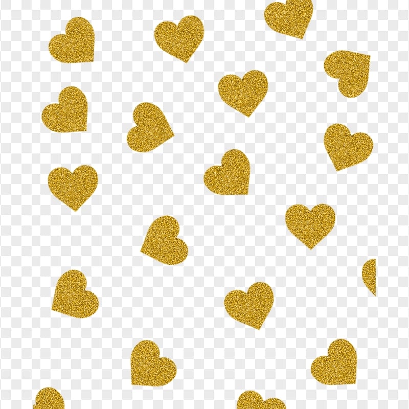 HD Floating Gold Glitter Hearts Transparent PNG | Citypng