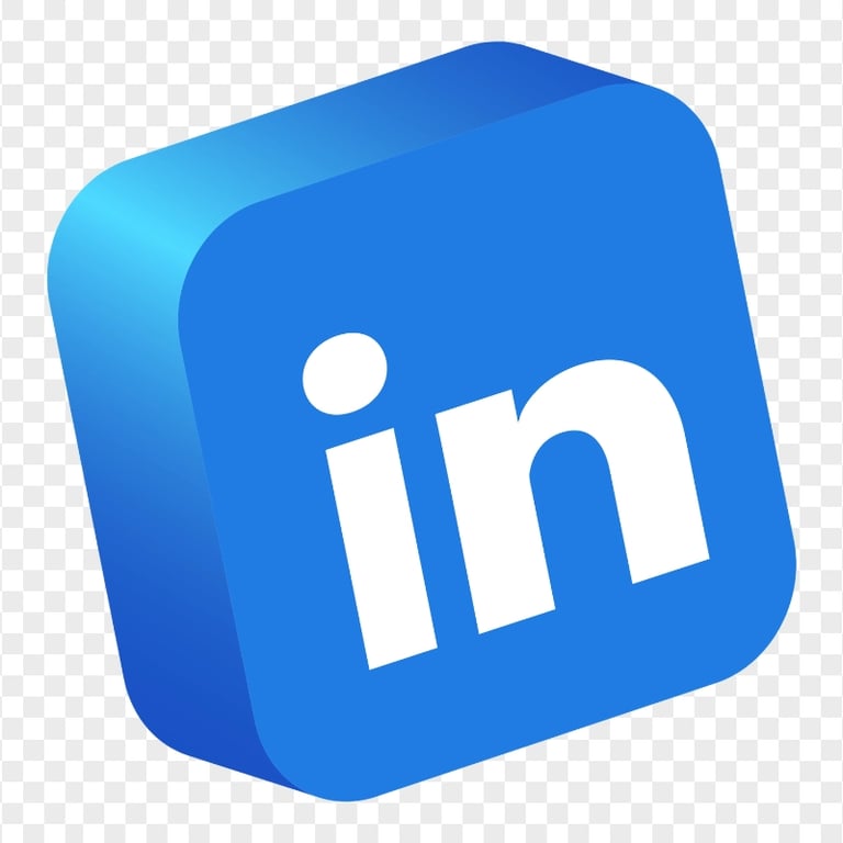 HD Blue 3D Linkedin IN Button Icon PNG | Citypng