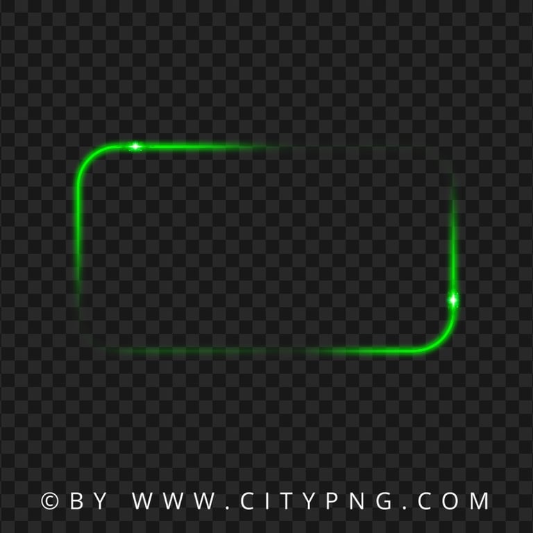 Glowing Creative Green Neon Frame Image PNG | Citypng