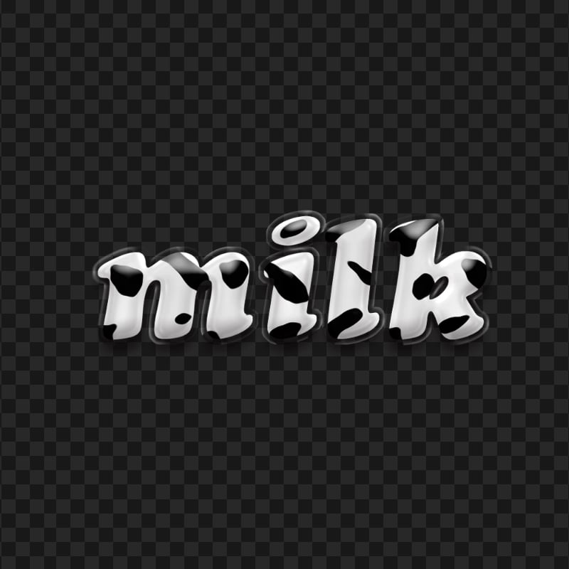 HD Milk Word Logo With Cow Texture PNG | Citypng