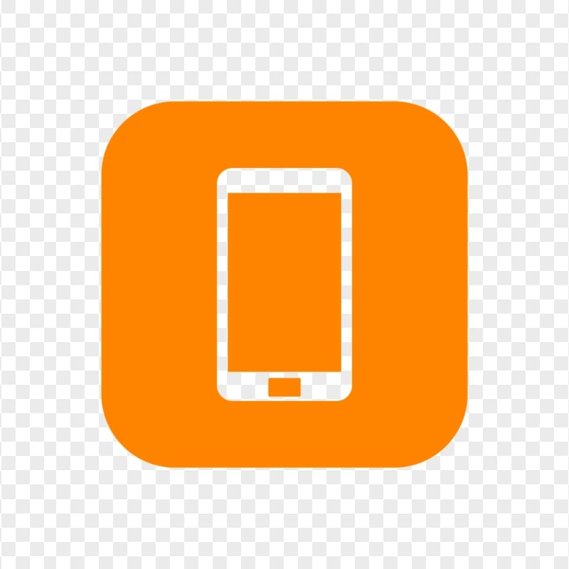 HD Orange Square Modern Smartphone Icon Transparent PNG | Citypng