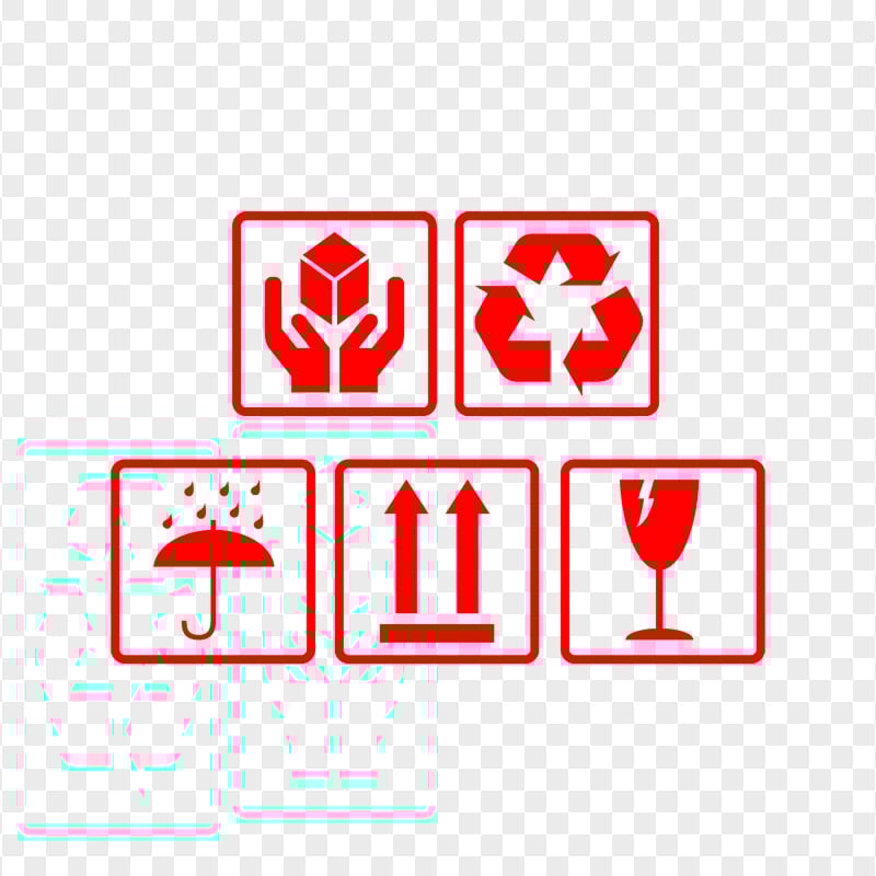 Packaging Red Icons Labels PNG | Citypng