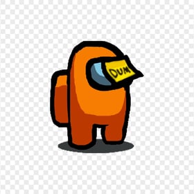 HD Among Us Red Crewmate Character With Dum Sticky Note Hat PNG | Citypng
