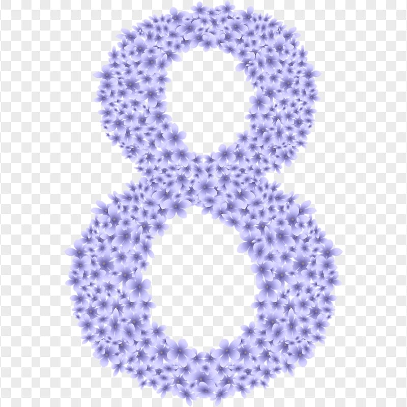 Purple Flowers Effect 8 Eight Number | Citypng