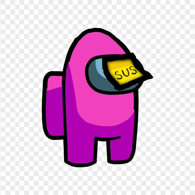 HD Among Us Pink Crewmate Character With Dum Sticky Note Hat PNG | Citypng