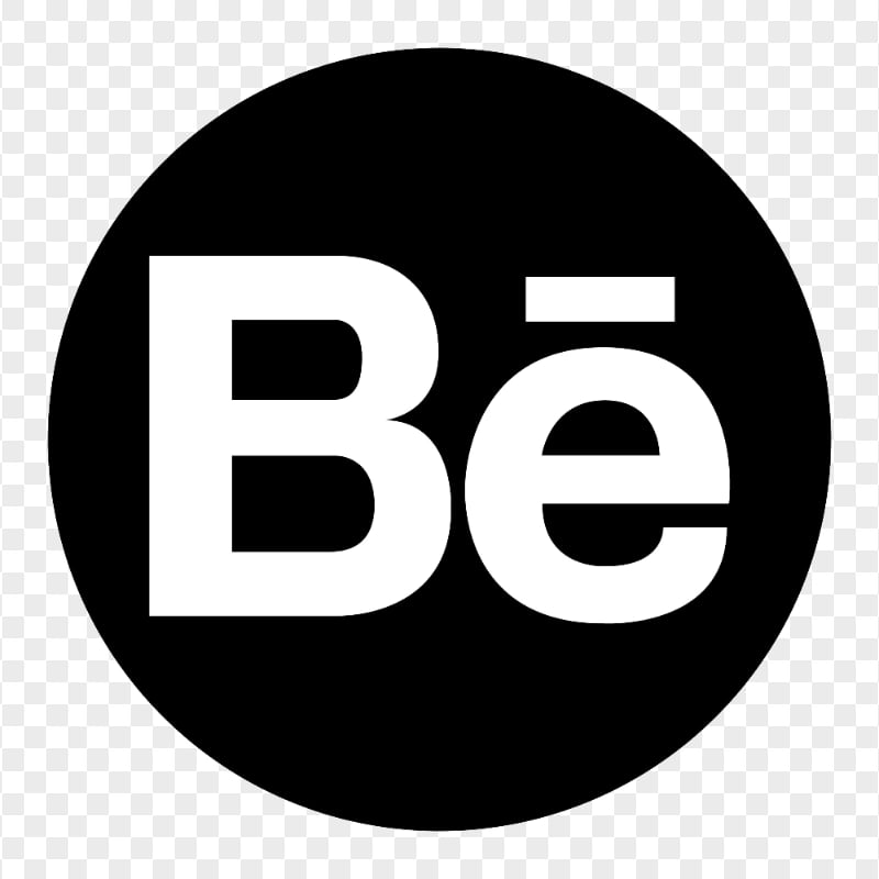 HD Round Black & White Behance BE Logo Icon Sign Symbol PNG | Citypng