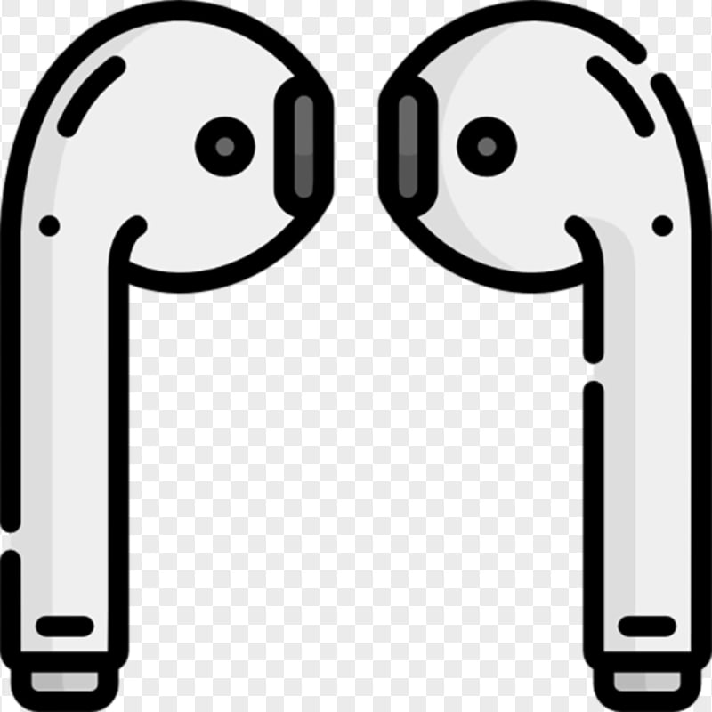 Flat Two Pairs Airpods Vector Clipart Icon | Citypng