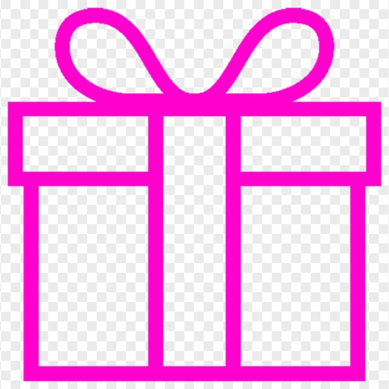 Pink Line Outline Gift Box Icon FREE PNG | Citypng
