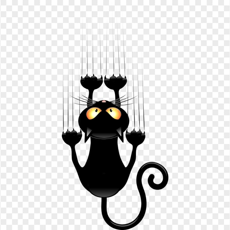 Vector Cartoon Black Fierce Cat HD Transparent Background | Citypng