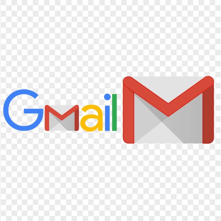 Black Gmail Text Logo With Envelope Icon | Citypng
