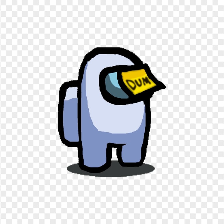 HD Among Us White Crewmate Character With Dum Sticky Note Hat PNG | Citypng