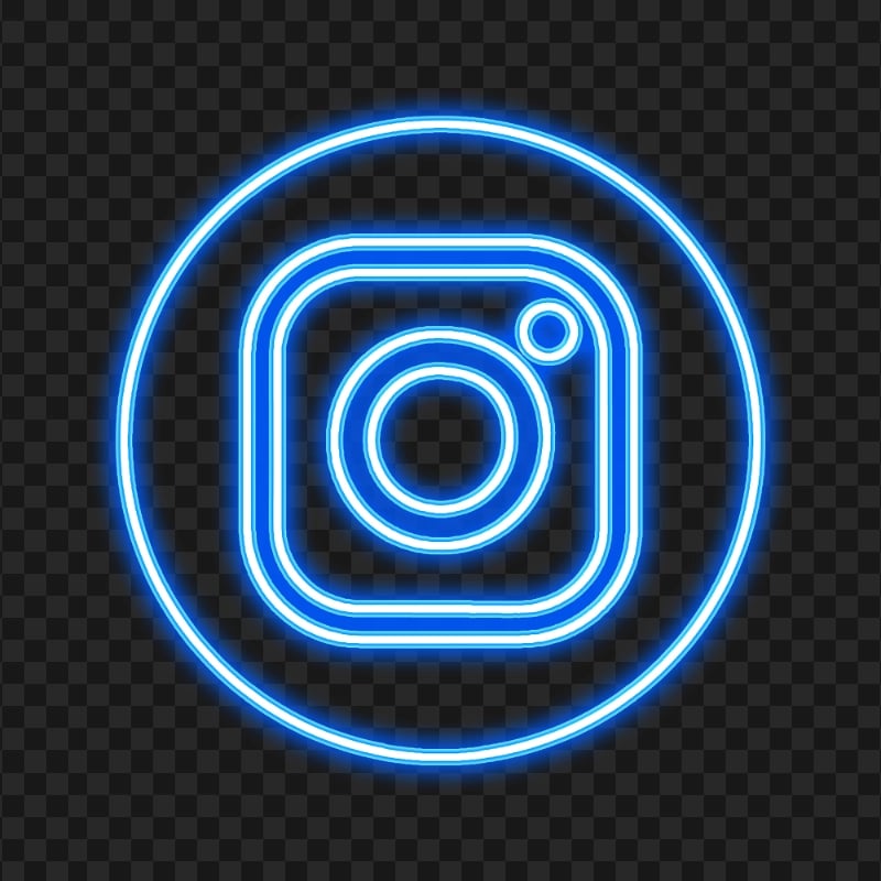 Blue Neon Instagram Logo Icon PNG | Citypng