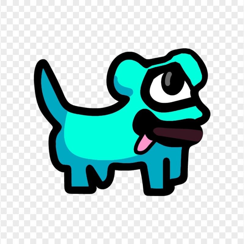 HD Cyan Light Blue Among Us Dog PNG | Citypng