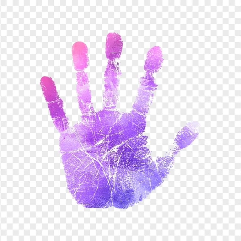 HD Pink To Purple Gradient Real Hand Print PNG | Citypng