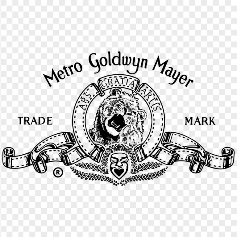 HD Black Metro Goldwyn Mayer MGM With Lion Logo PNG | Citypng
