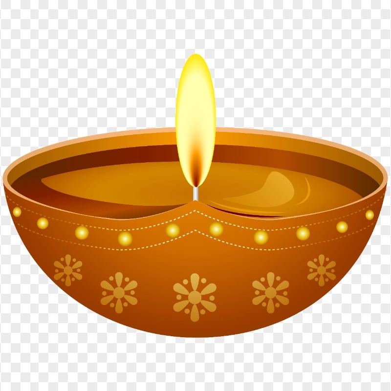 Download HD Cartoon Brown Diwali Candle PNG | Citypng
