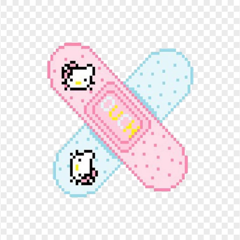HD Hello Kitty Pixel art Band Aid Transparent Background | Citypng