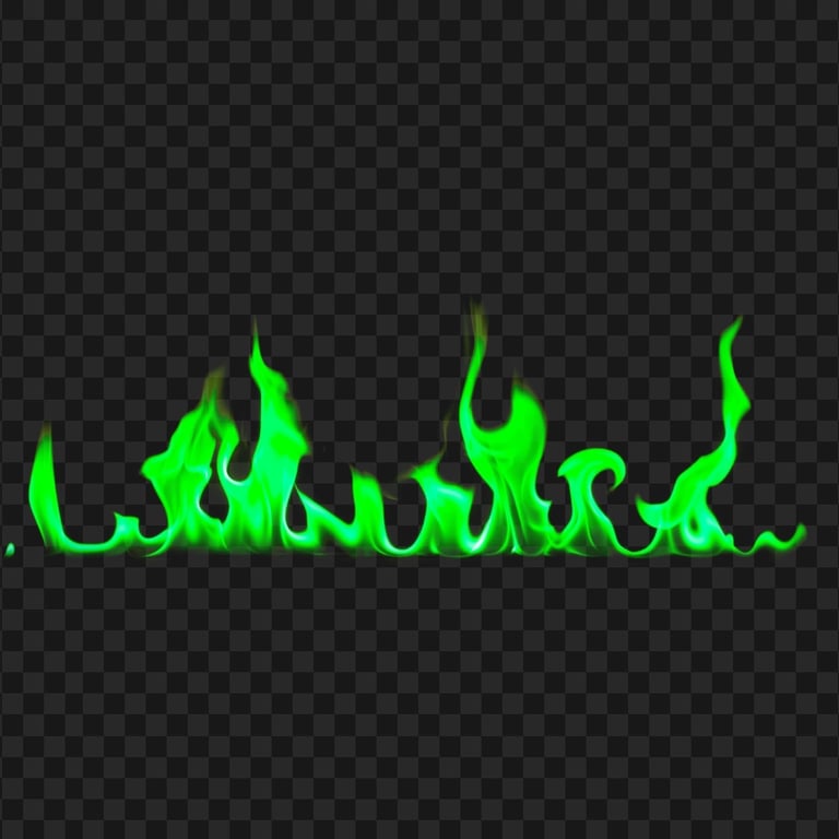 Green Fire Flames Border Line HD Transparent PNG | Citypng