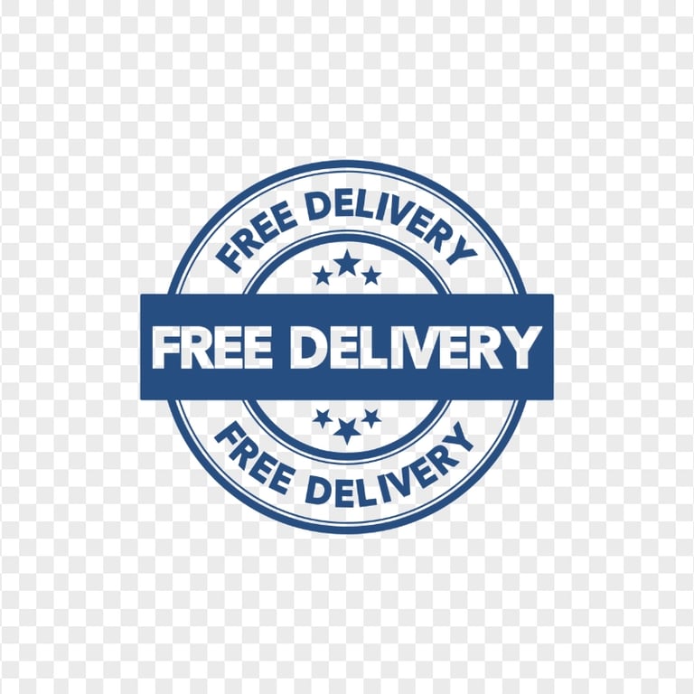 Blue Free Delivery Round Stamp | Citypng