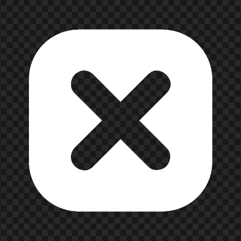 Transparent White Square Close X Button Icon | Citypng