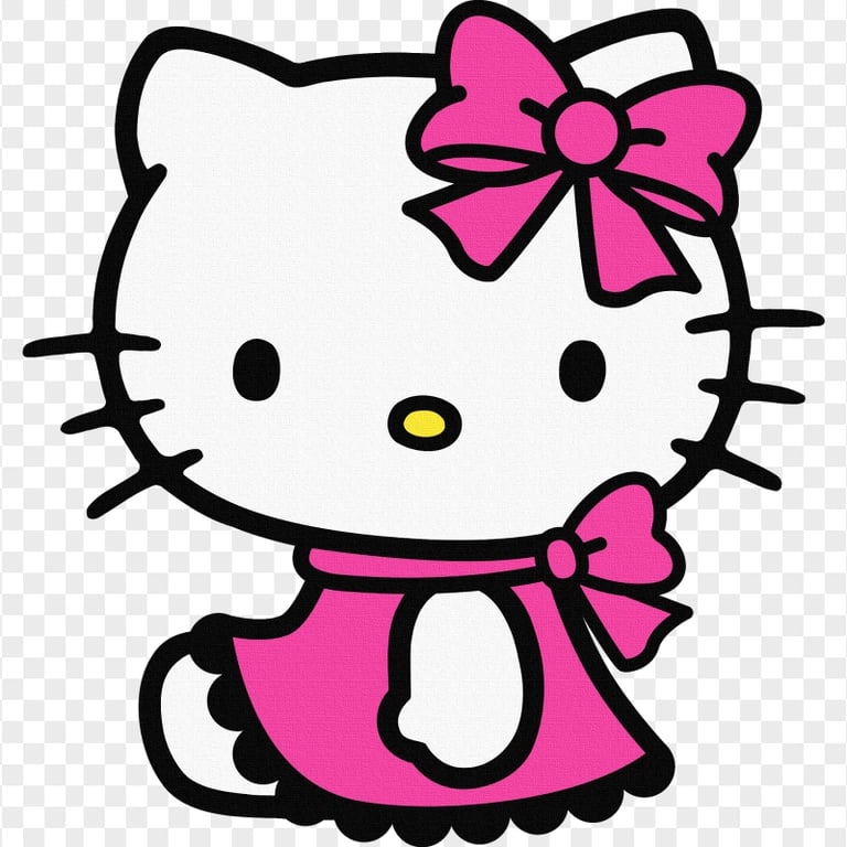 Hello Kitty Wearing Pink Dress Illustration HD PNG | Citypng