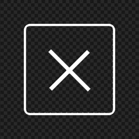 HD Square Close White Button Icon Transparent Background | Citypng