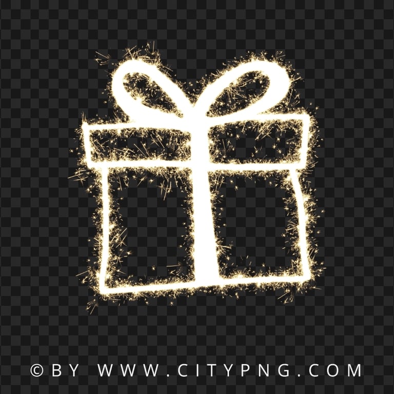 HD Sparkle Glowing Fireworks Gift Box Effect PNG | Citypng