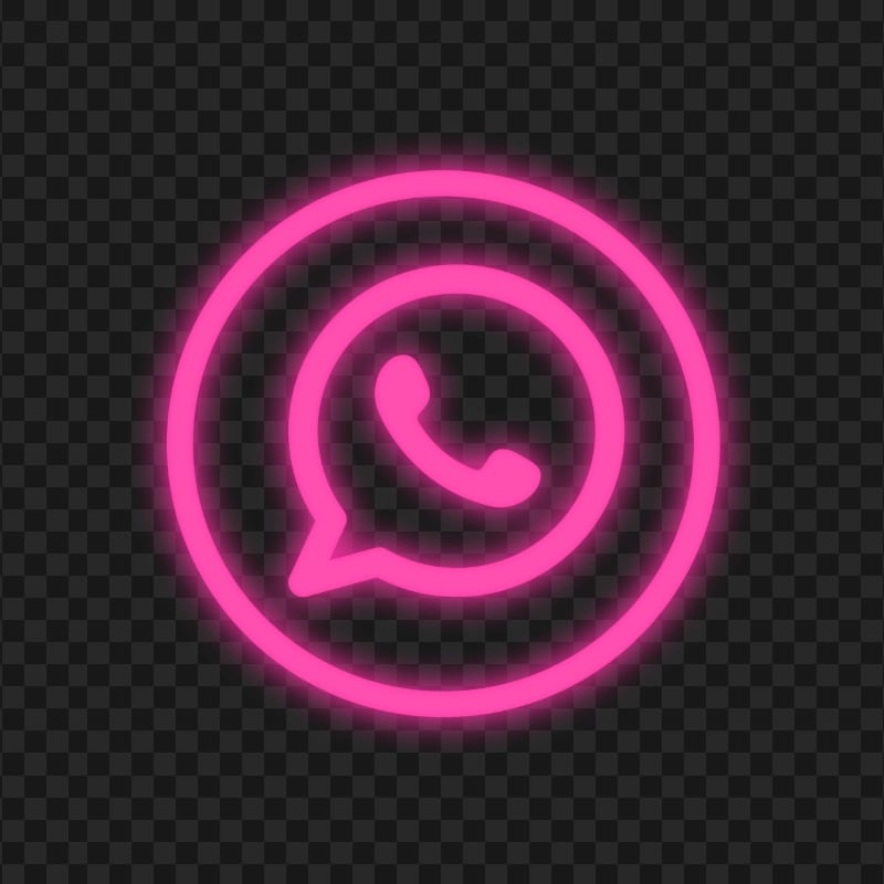 HD Pink Neon Outline Whatsapp Wa Round Circle Logo Icon PNG | Citypng