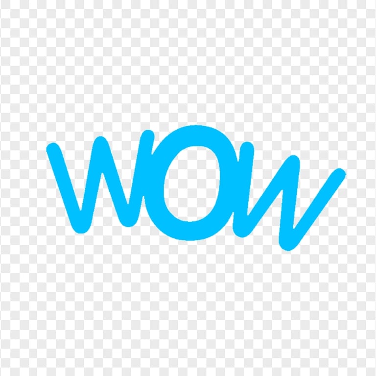 Blue Wow Word Expression | Citypng