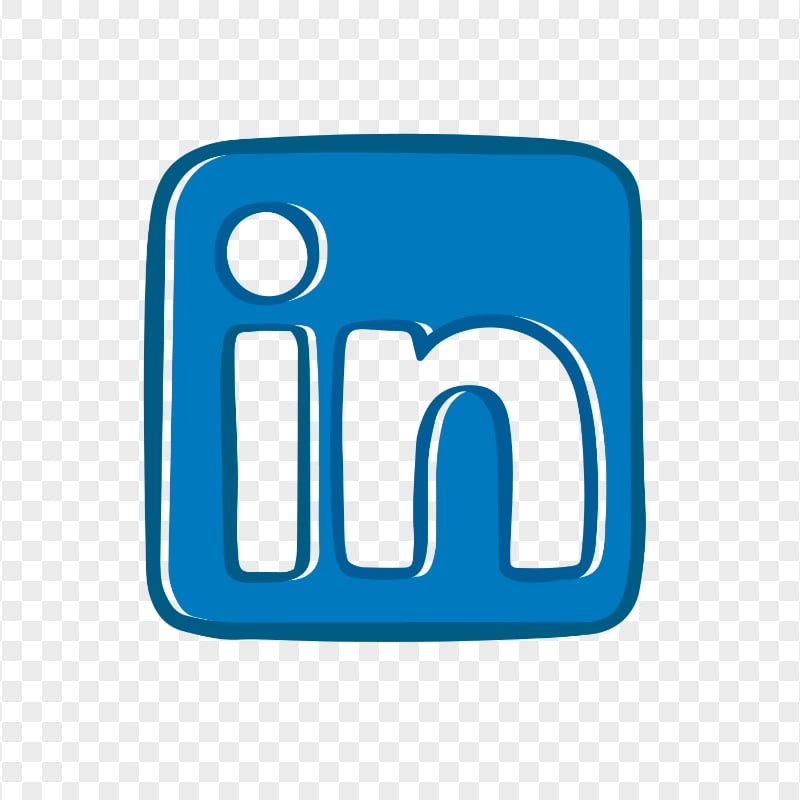 HD Linkedin Blue Hand Drawing Square Icon PNG | Citypng